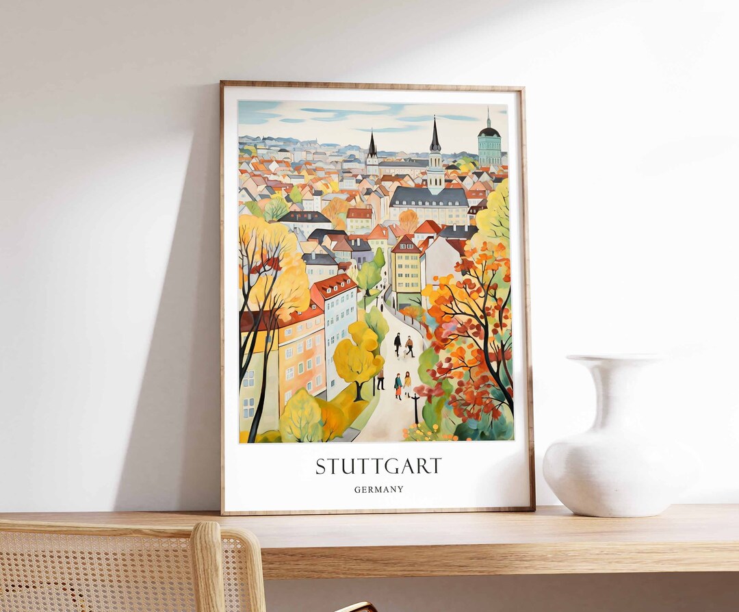 Stuttgart Poster, Germany Travel Poster, Museum Poster, Vineyard Poster ...