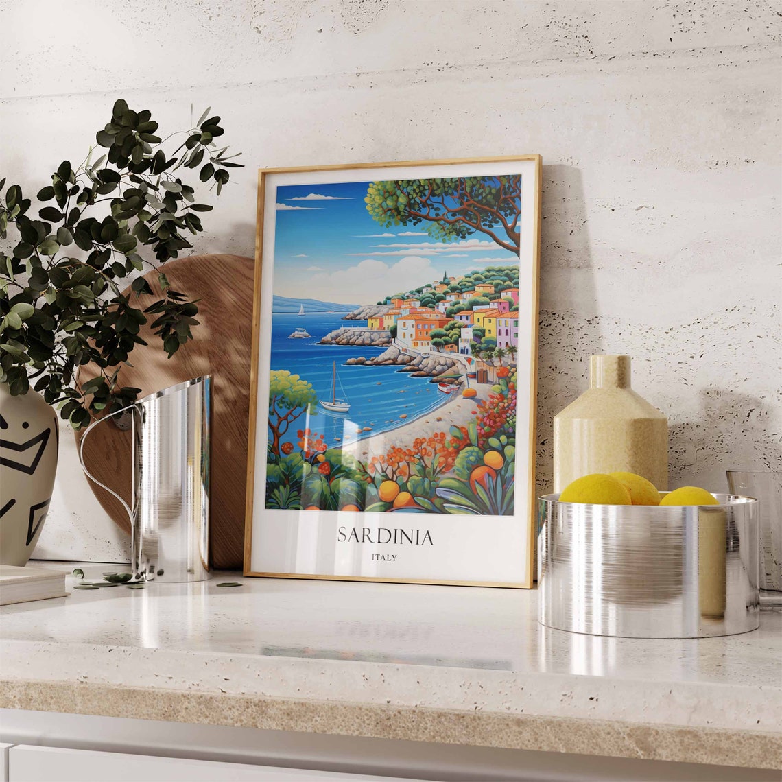 Sardinia Poster, Italy Poster, Mediterranean Poster, Coastal Decor ...