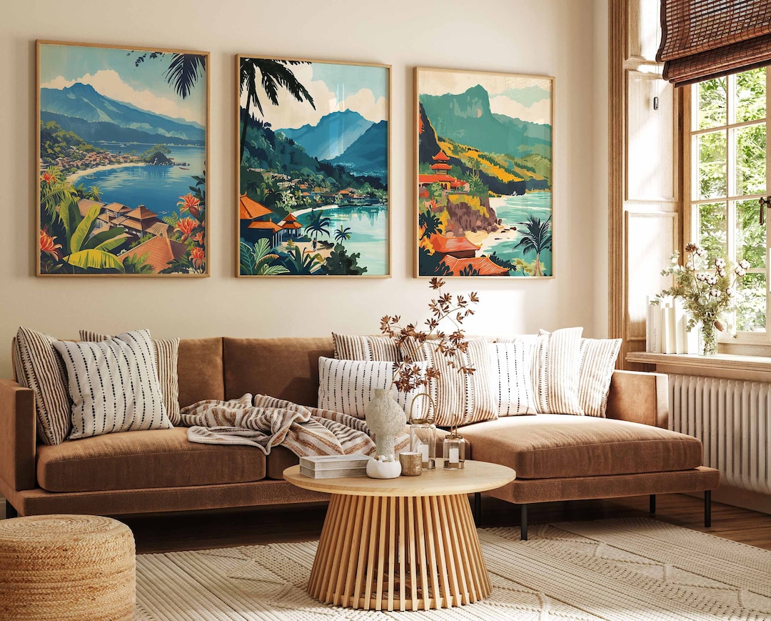 Set of 3 Indonesia Poster Set, Indonesian Travel Prints, Bali Travel ...