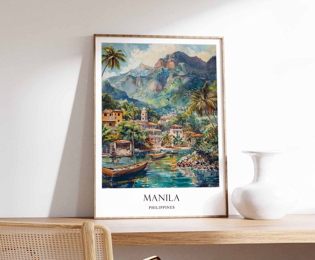Manila Poster, Filipino Culture Decor, Historic Manila Artwork ...