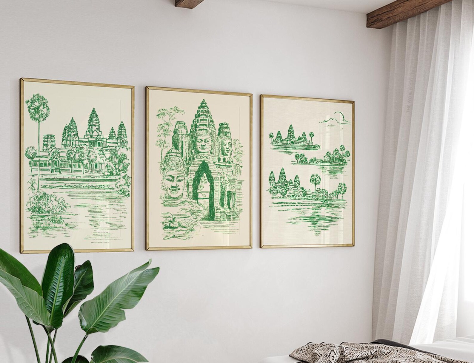 Set of 3 Cambodia Posters, Southeast Asia Travel Wall Art, Temple ...