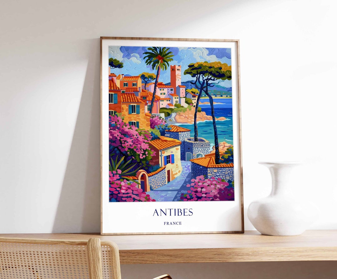 Antibes Poster, French Riviera Poster, Gift for Travel Lover, European Poster, France Travel ...