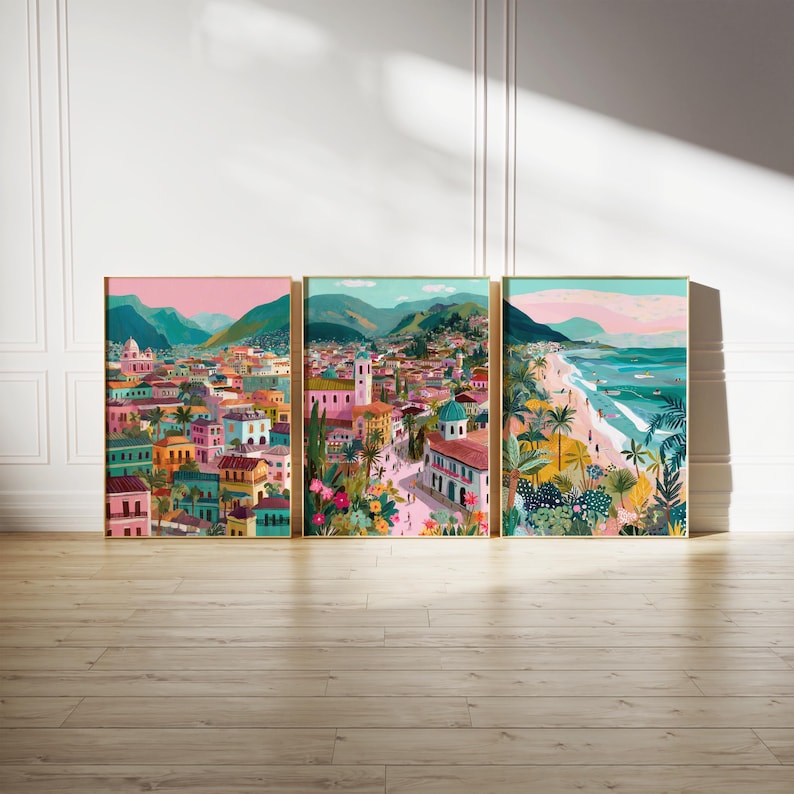 Set of 3 Ecuador Posters, South America Travel Wall Art, Mountain ...