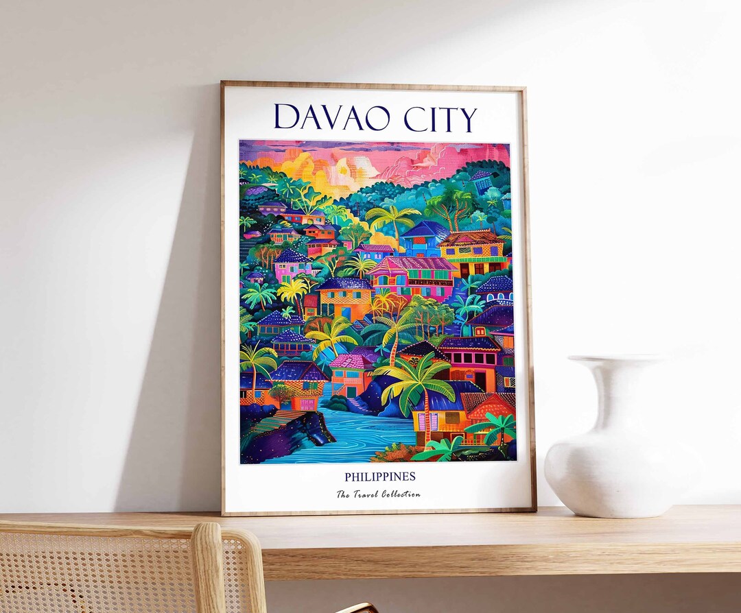 Davao City Print, Davao City Travel Poster, Philippines Poster ...