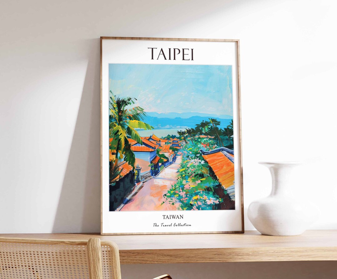 Taipei Poster, Travel Decor Taipei, Taiwan Wall Art, Asian Cityscape ...