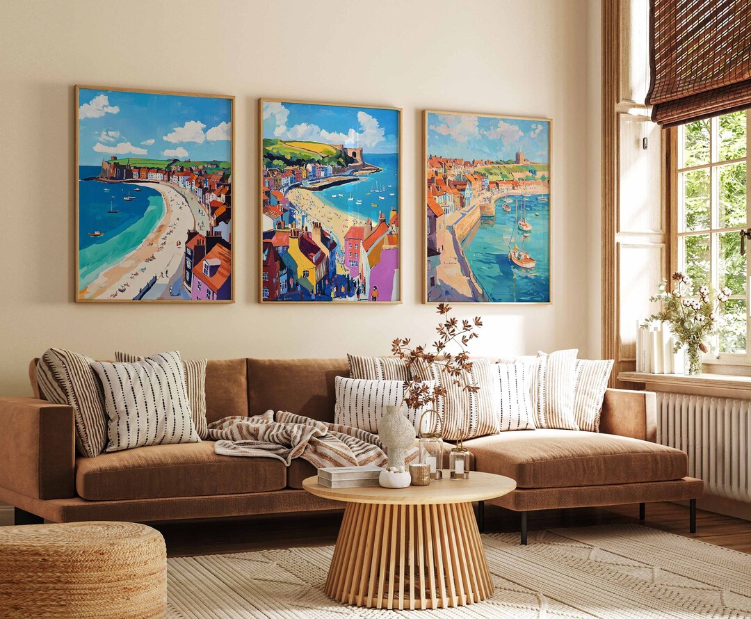 Set of 3 Whitby Posters, Whitby Travel Prints, Whitby Art, Coastal ...