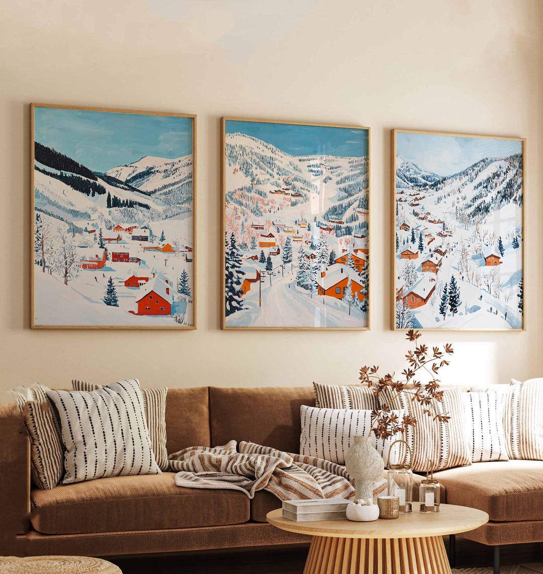 Jackson Hole Ski Poster Set, Jackson Hole Print, Wyoming Poster ...