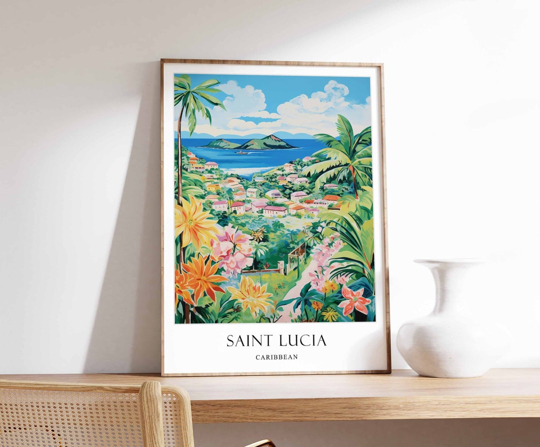 Saint Lucia Poster, Caribbean Poster, Caribbean Decor, Saint Lucia ...