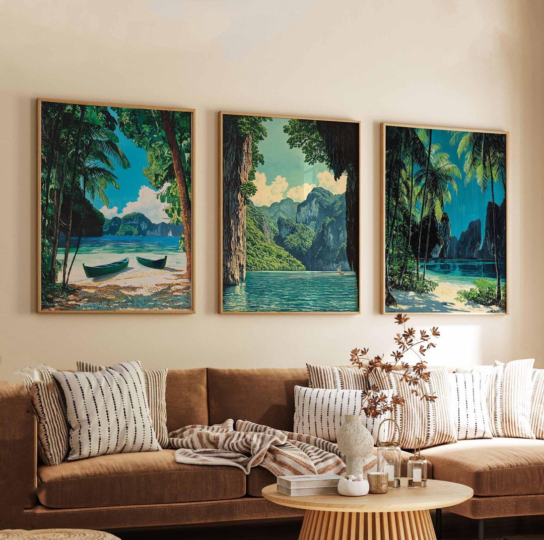 Set of 3 Palawan Posters, Philippines Travel Prints, Palawan Wall Art ...