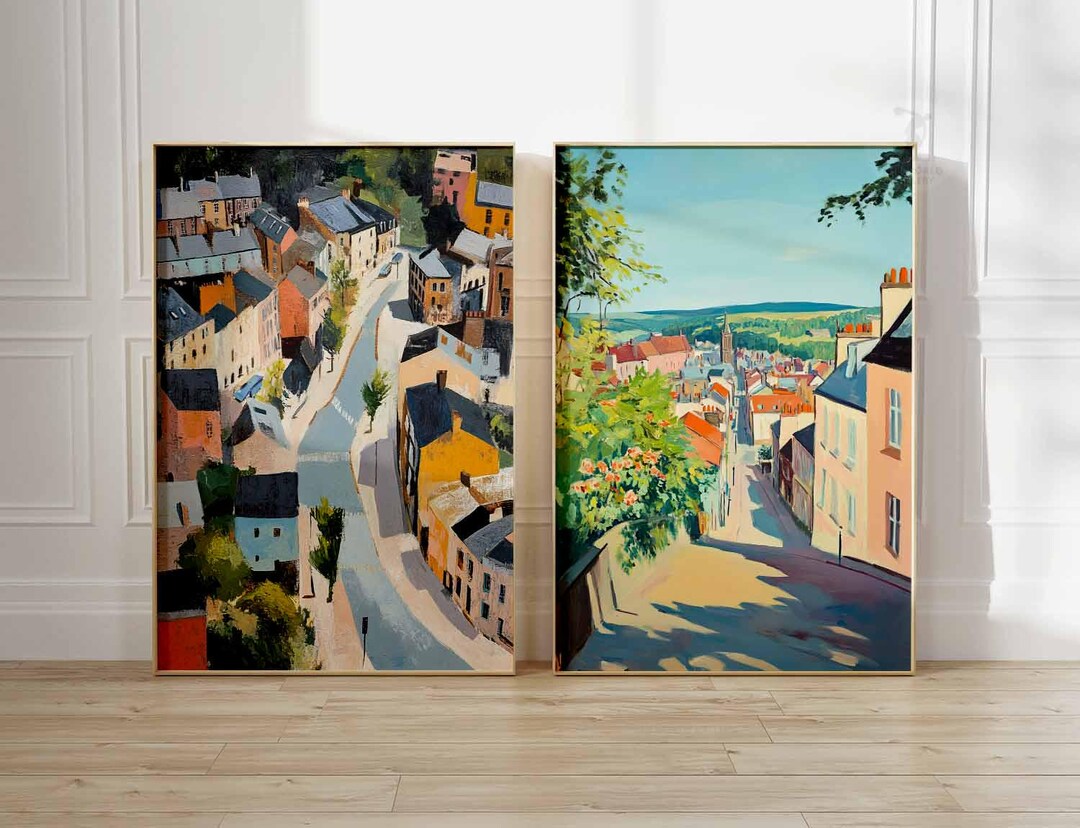 Set of 2 Newry Posters, Northern Ireland Travel Prints, UK Wall Art ...