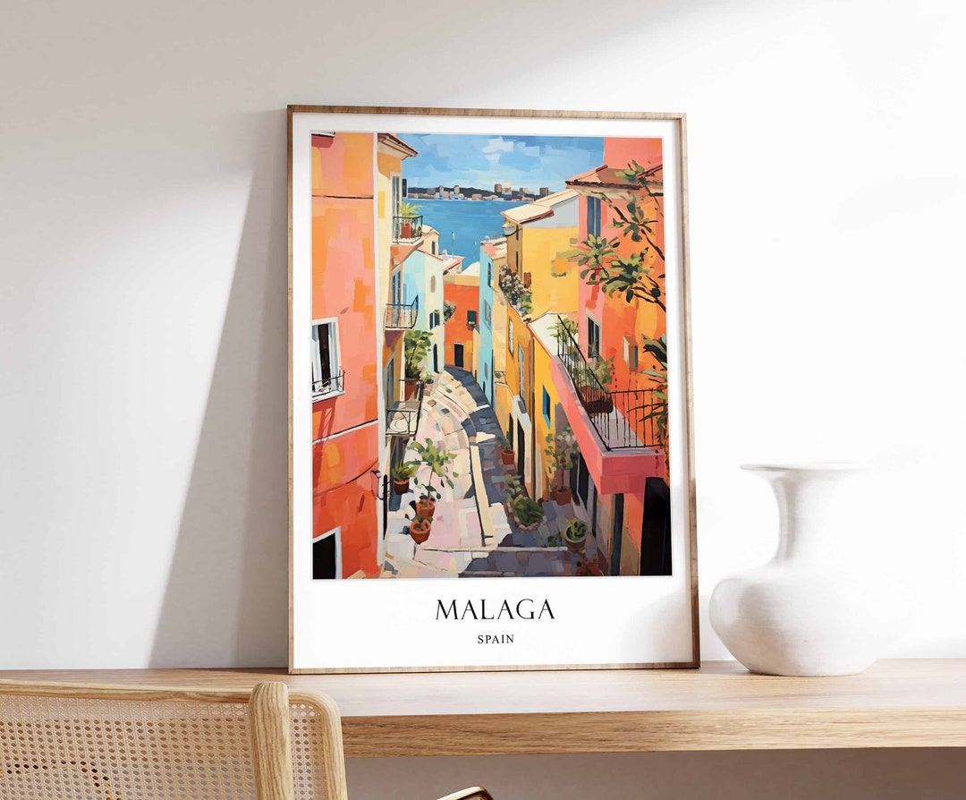 Malaga Poster, Spain Poster, Andalusia Poster, Mediterranean Poster ...