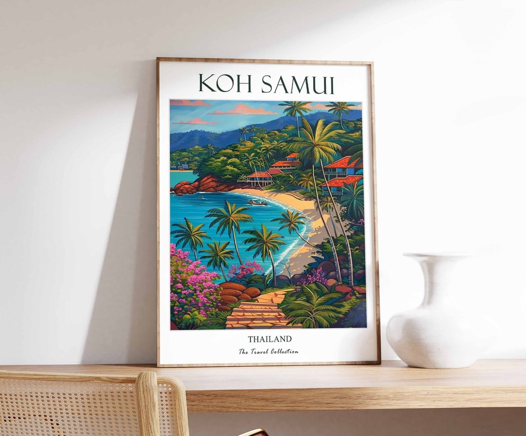 Koh Samui Poster, Thailand Poster, Phuket Poster, Asian Decor, Thailand ...