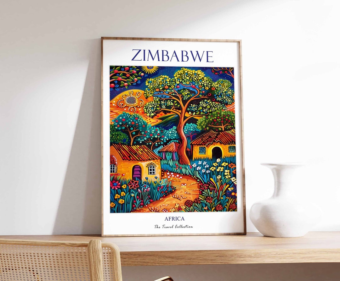 Zimbabwe Poster, Africa Poster, African Print, Zimbabwe Wall Decor ...