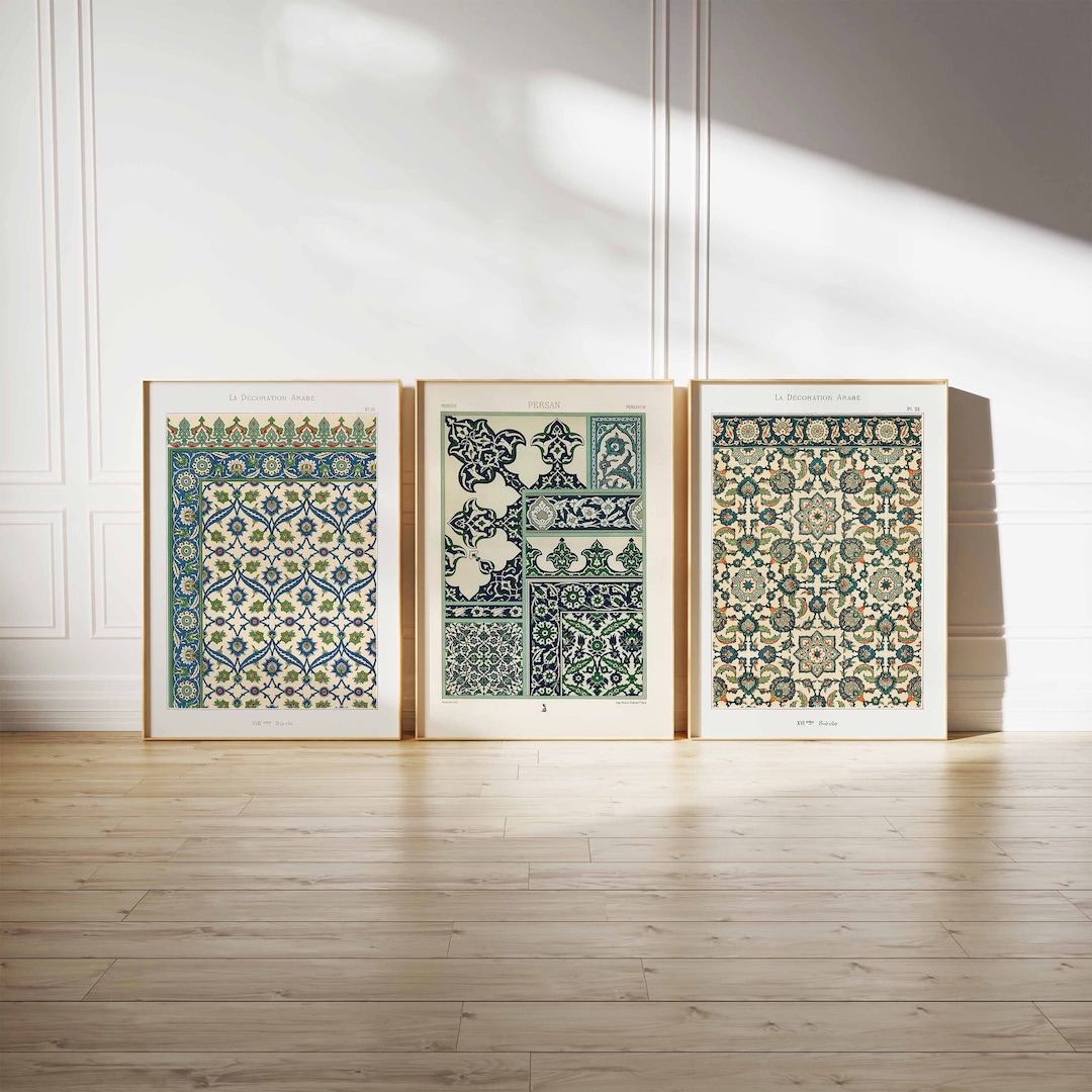 Arabic Pattern Prints, Islamic Decor, Middle Eastern Poster Set ...