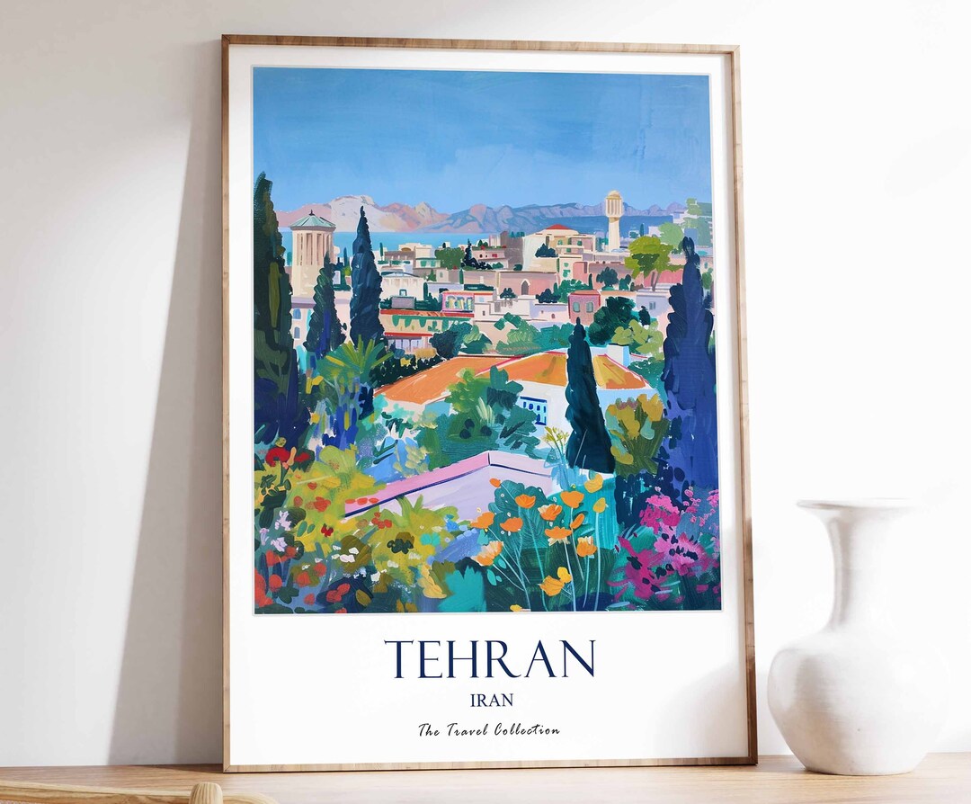Tehran Print, Tehran Travel Poster, Middle East Travel Print, Islamic ...