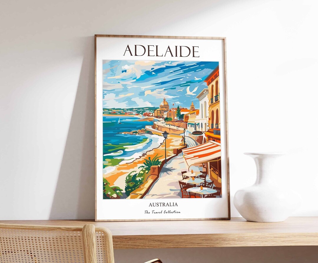 Adelaide Poster, Adelaide Travel Print, Adelaide Art, Coastal Decor ...