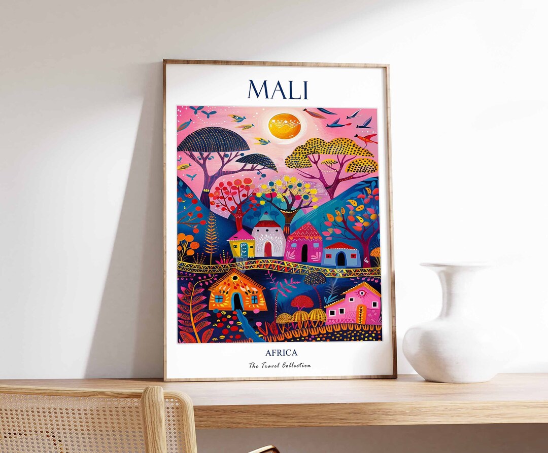 Mali Poster, Desert Poster, Sahara Poster, Mali Travel Poster, African ...