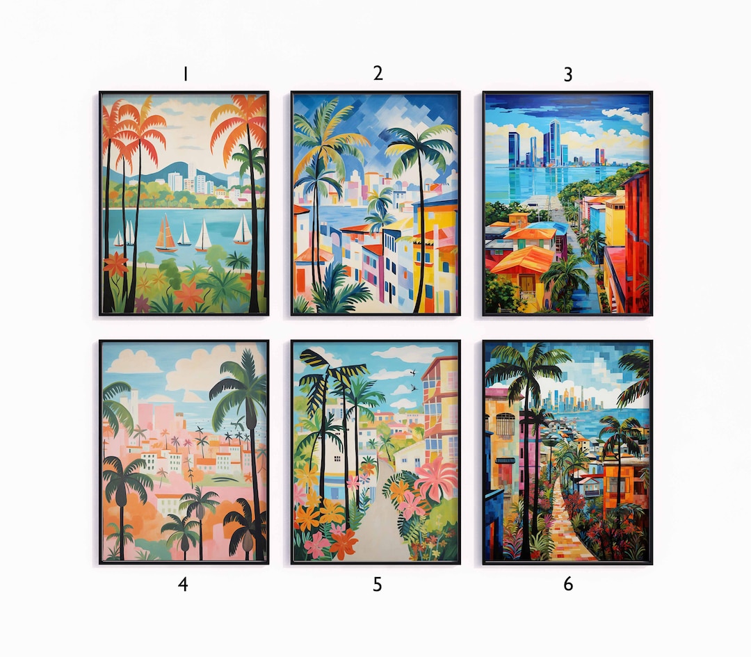 Panama Poster Set, Panama Travel Prints, Floral Art, South American ...