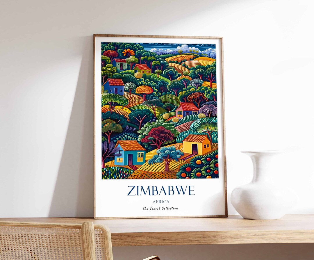 Zimbabwe Poster, Africa Poster, African Print, Zimbabwe Wall Decor ...