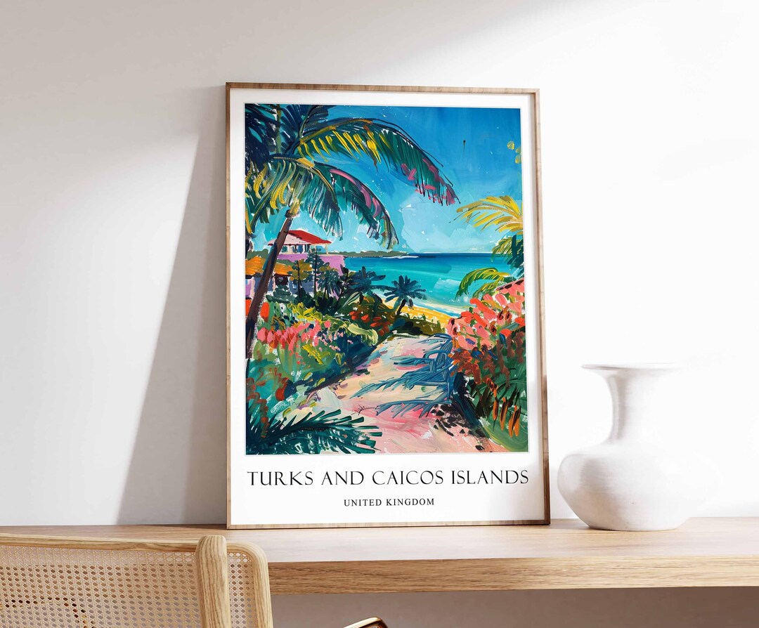 Turks and Caicos Poster, Caribbean Poster, Island Poster, Paradise ...