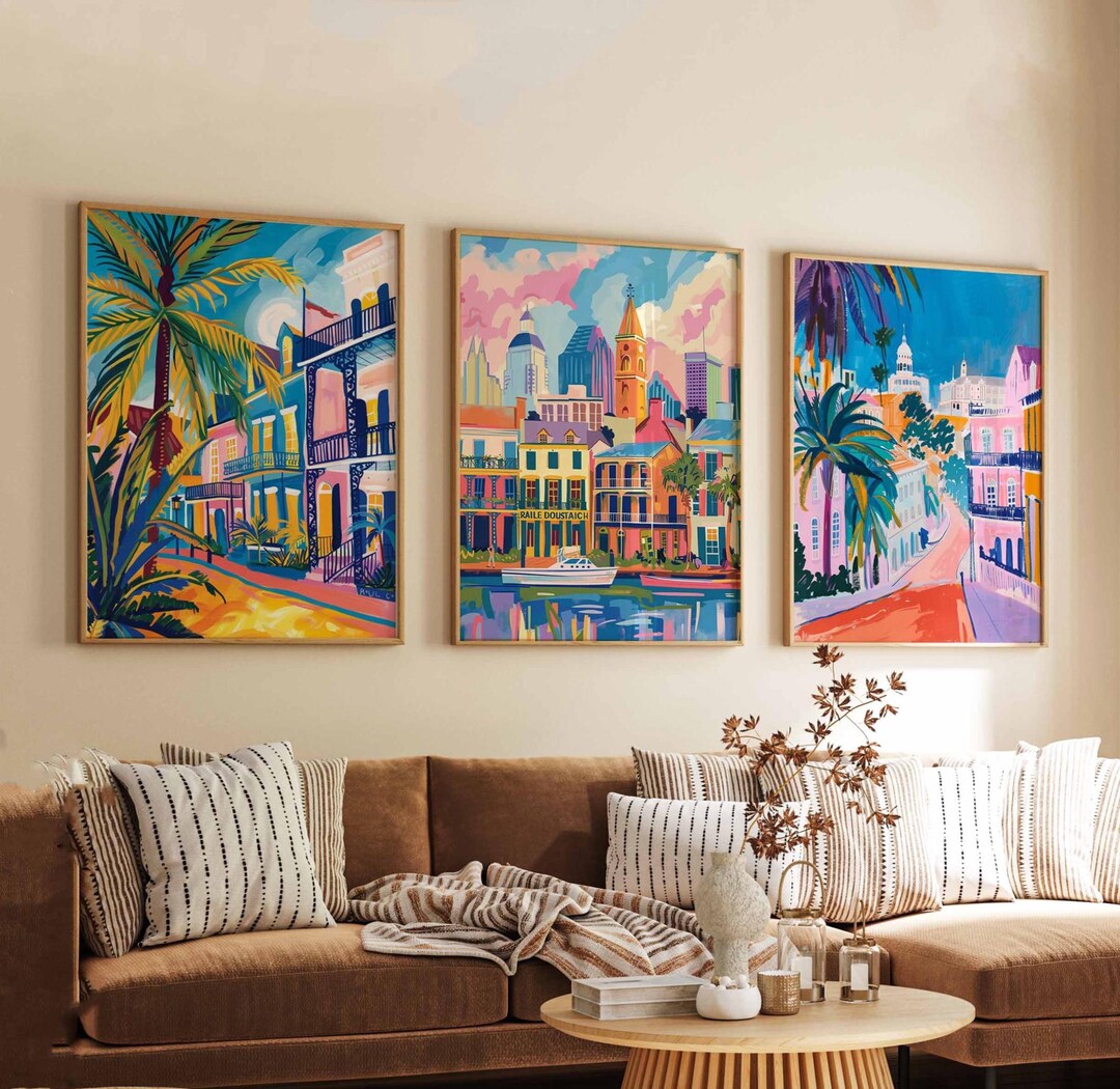 Set of 3 New Orleans Posters, USA Travel Prints, French Quarter Wall ...