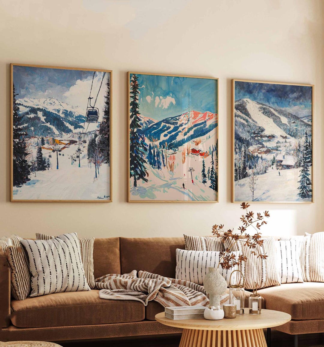 Jackson Hole Ski Poster Set, Jackson Hole Print, Wyoming Poster ...