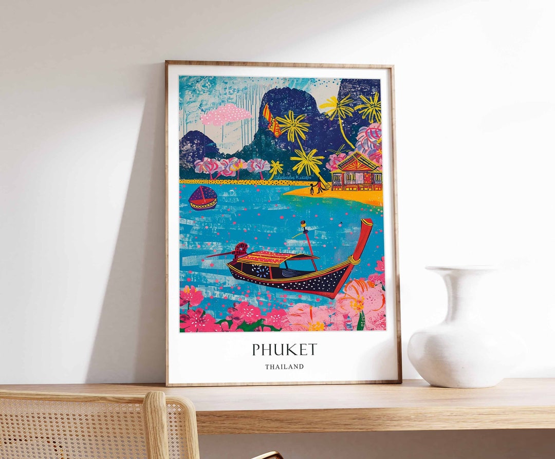 Phuket Poster, Thailand Poster, Beach Poster, Asian Travel Poster ...