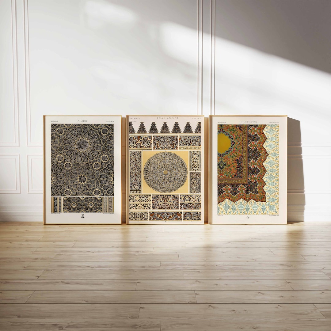 Arabic Pattern Prints, Islamic Decor, Middle Eastern Poster Set ...