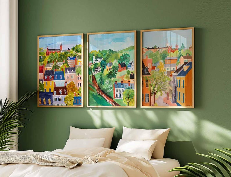 Set of 3 Lancaster Pennsylvania Posters, Vintage Travel Prints, USA ...