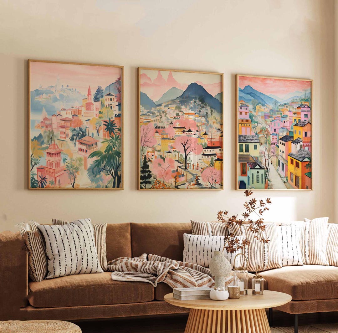 Set of 3 Nepal Posters, Nepal Travel Prints, Nepal Wall Art Set, Nepal ...