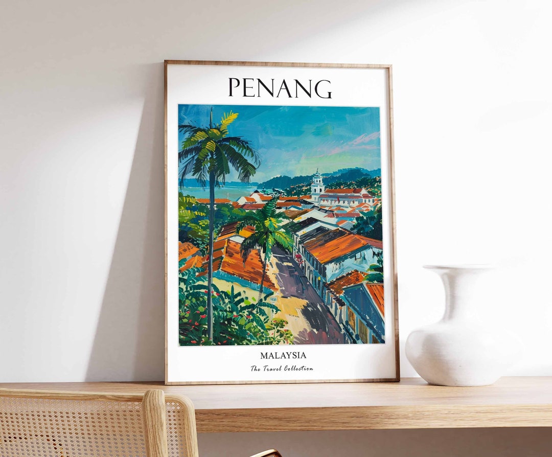 Penang Poster, Malaysia Poster, Asian Poster, Penang Travel Decor ...