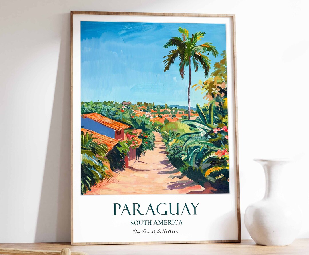 Paraguay Travel Poster, Paraguay Print, South America Travel Art, South ...