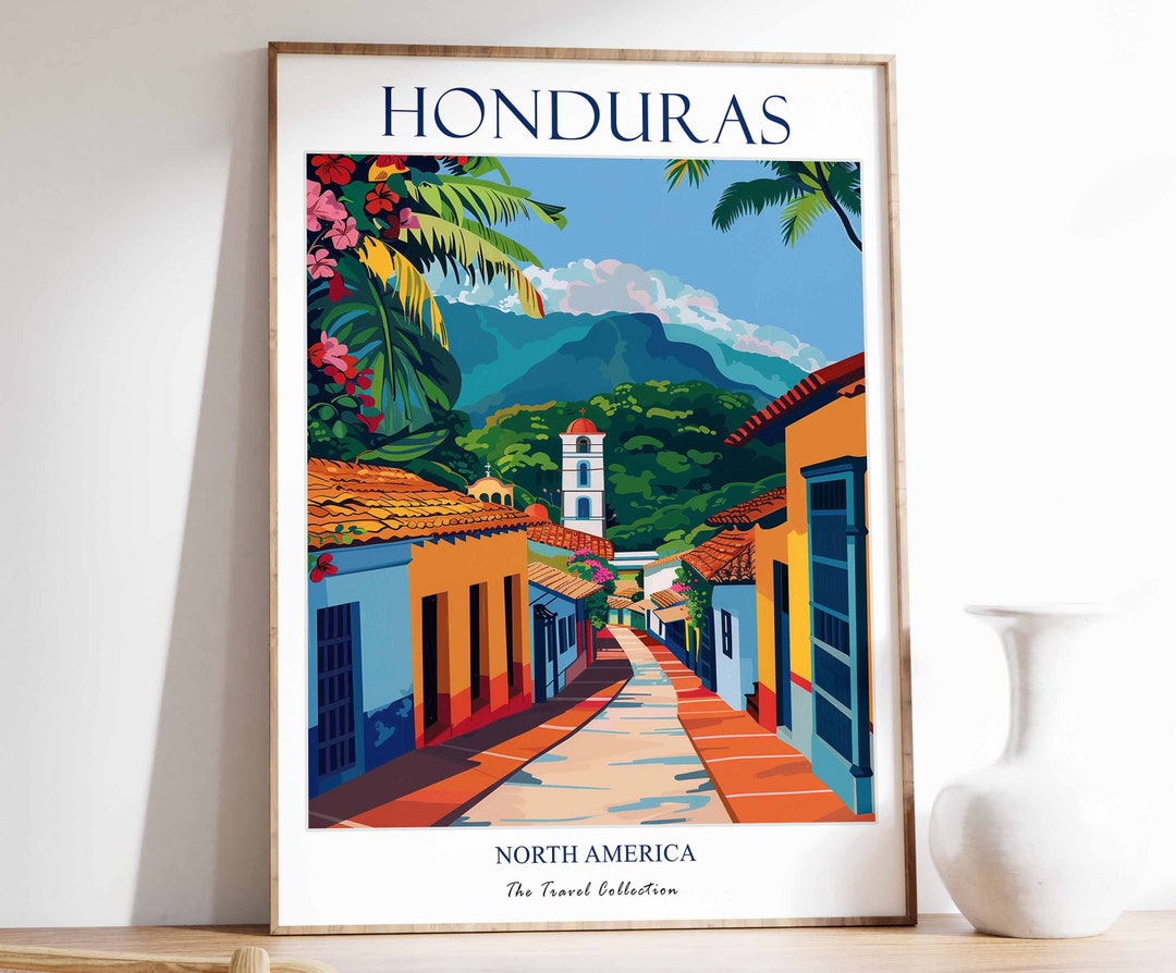 Honduras Print, Honduras Travel Poster, North America Travel Poster ...