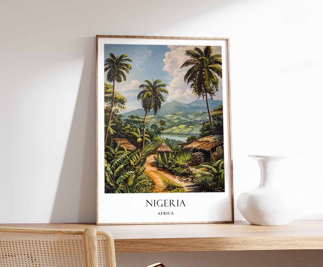Nigeria Poster, West Africa Wall Decor, Nigerian Landscape Art, Lagos ...