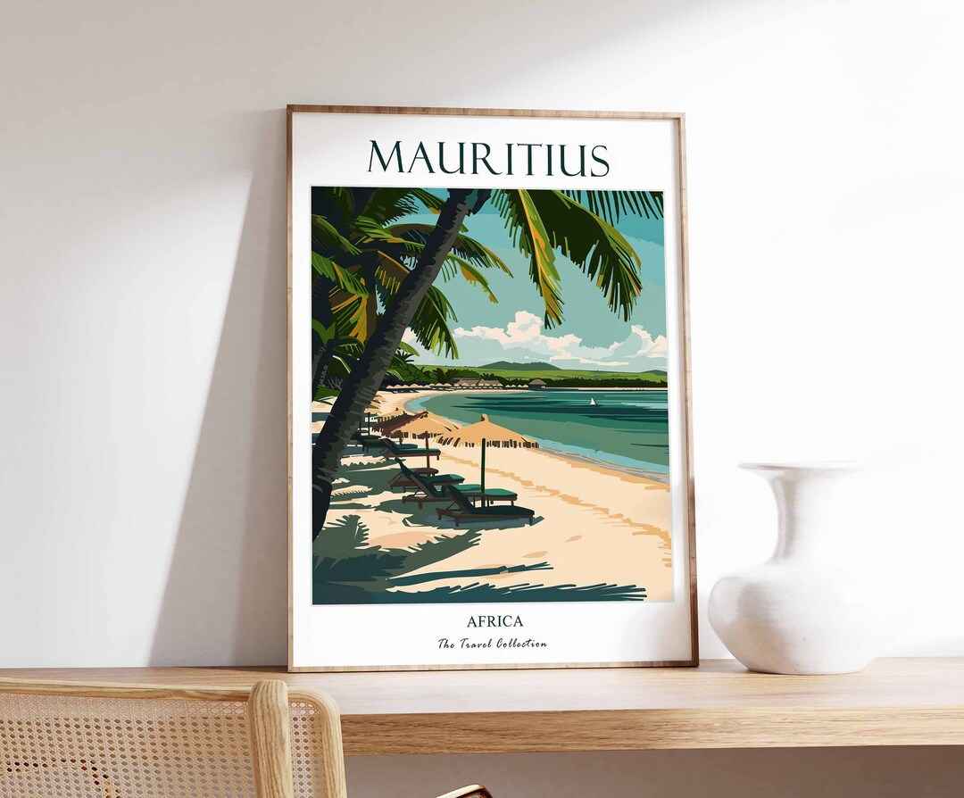 Mauritius Poster, Tropical Poster, Ocean Travel Poster, African Travel ...