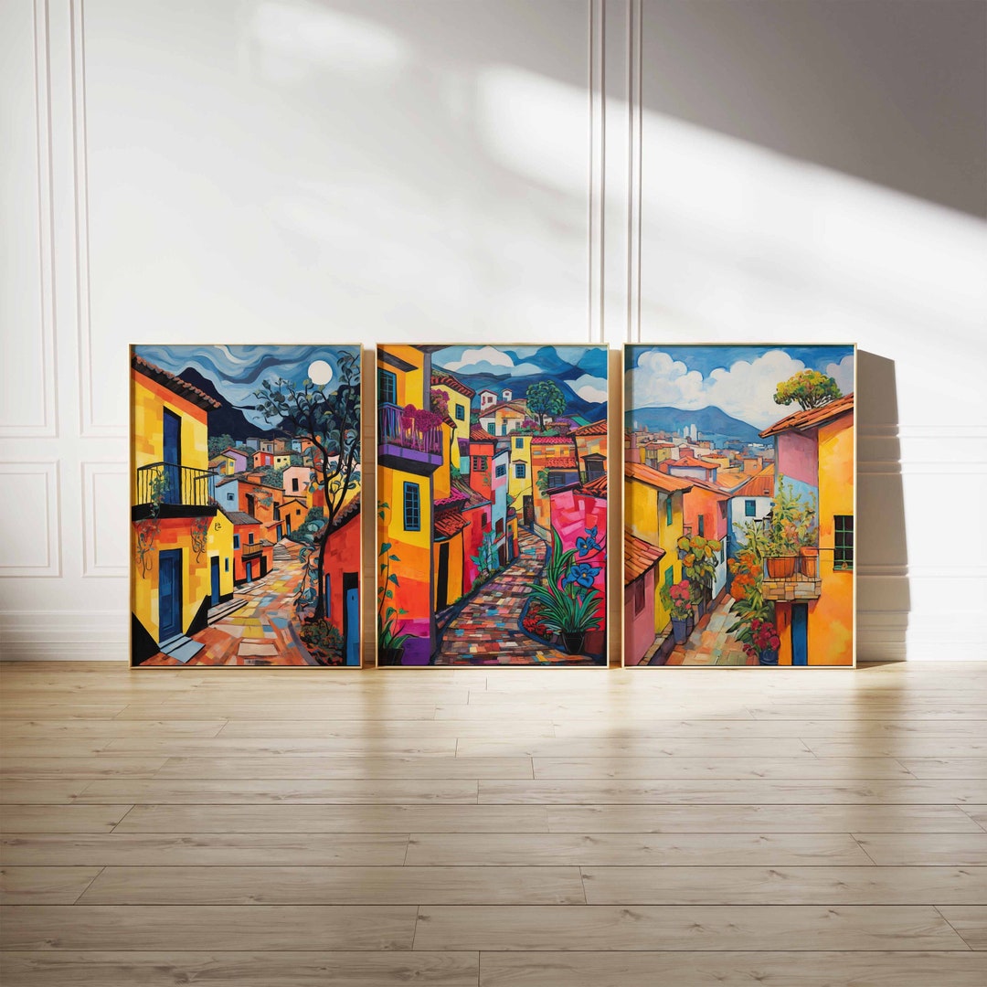 Set of 3 Bogota Posters, Vintage Colombia Floral Prints, Indigenous Art ...