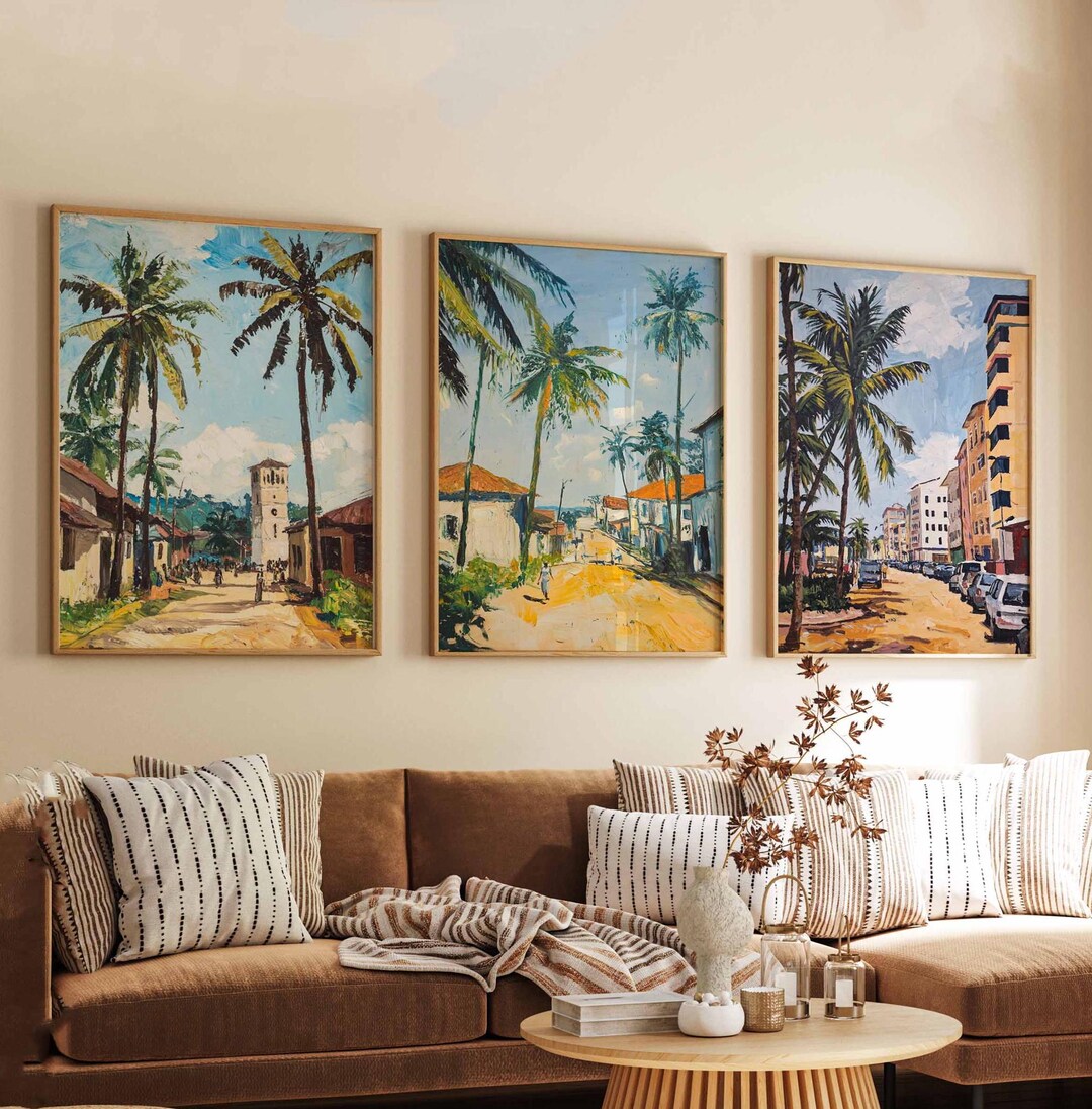 Set of 3 Douala Posters, Cameroon Prints, Douala Wall Art, Travel Posters Set, Douala Decor ...