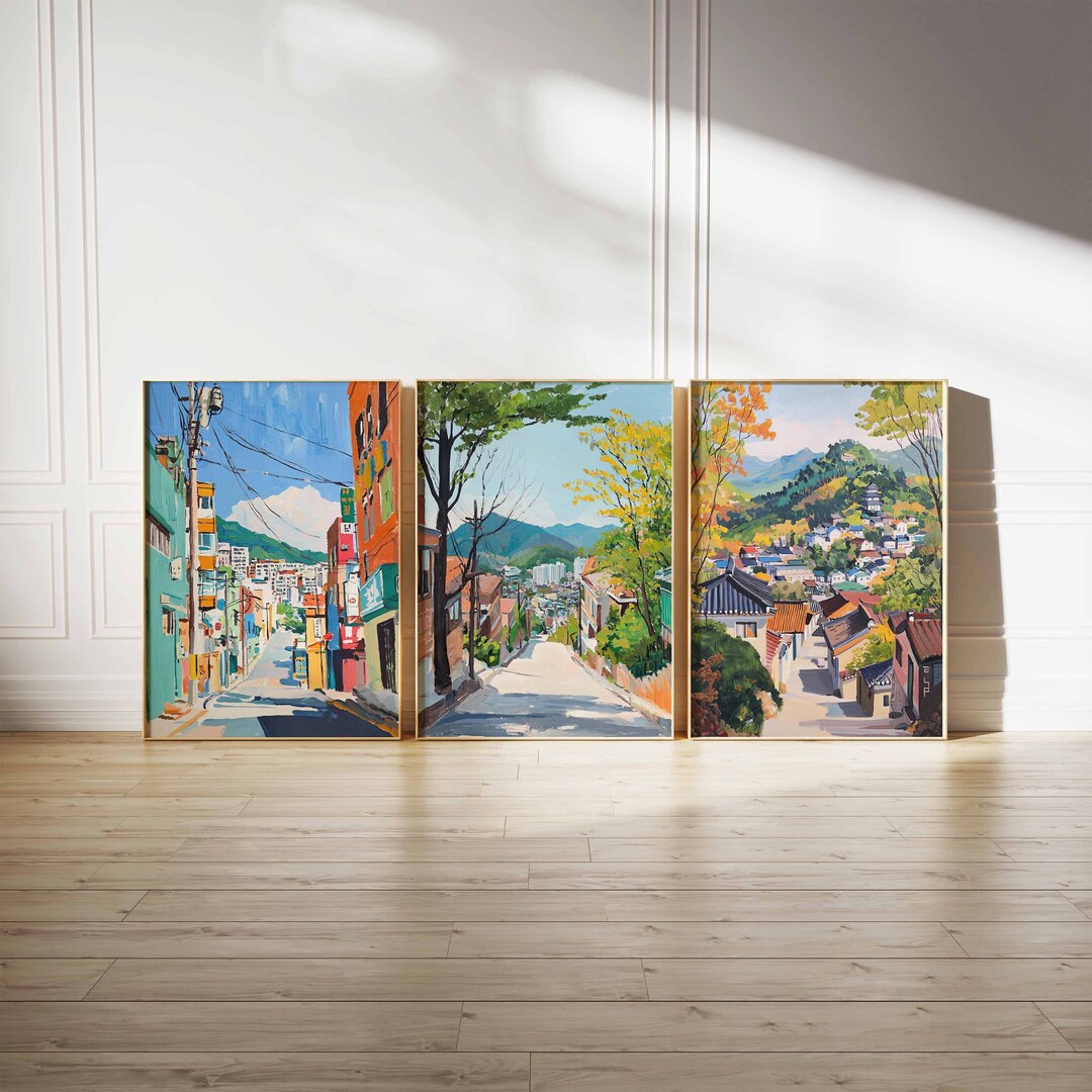 Set of 3 South Korea Poster Set, Vintage South Korea Art Set, South ...