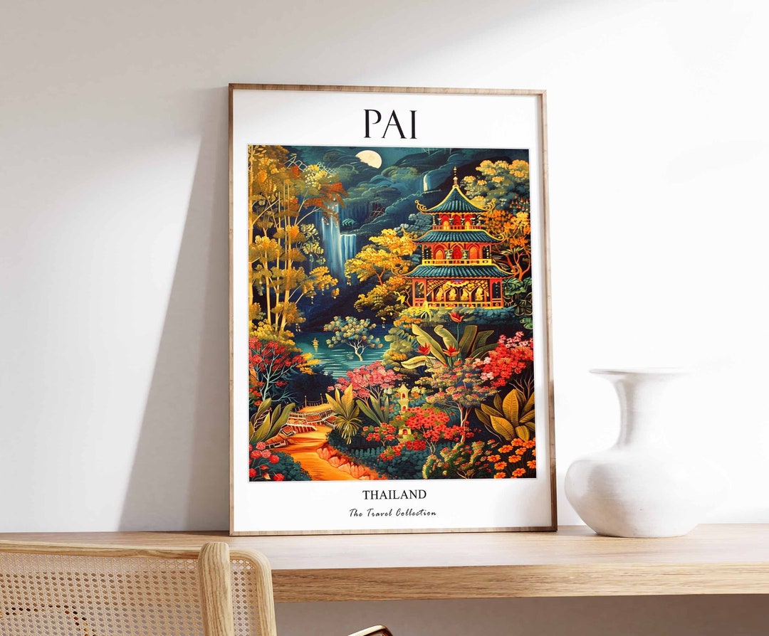 Pai Poster, Thailand Poster, Phuket Poster, Asian Decor, Thailand ...