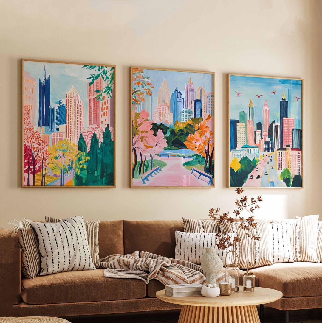 Set of 3 Atlanta Georgia Posters, Travel Posters Set, Atlanta Prints ...