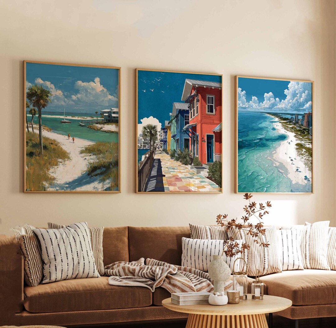 Set of 3 Destin Posters, Florida Wall Art Prints, Destin Travel Poster ...