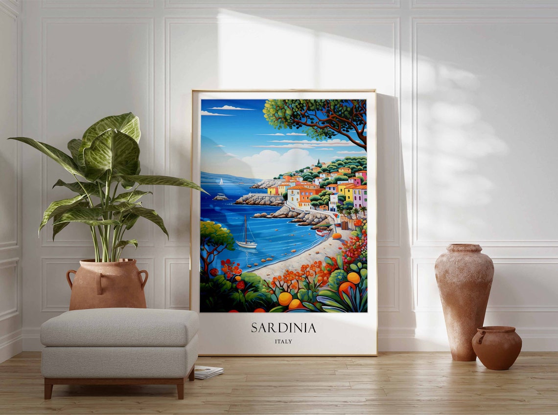 Sardinia Poster, Italy Poster, Mediterranean Poster, Coastal Decor ...