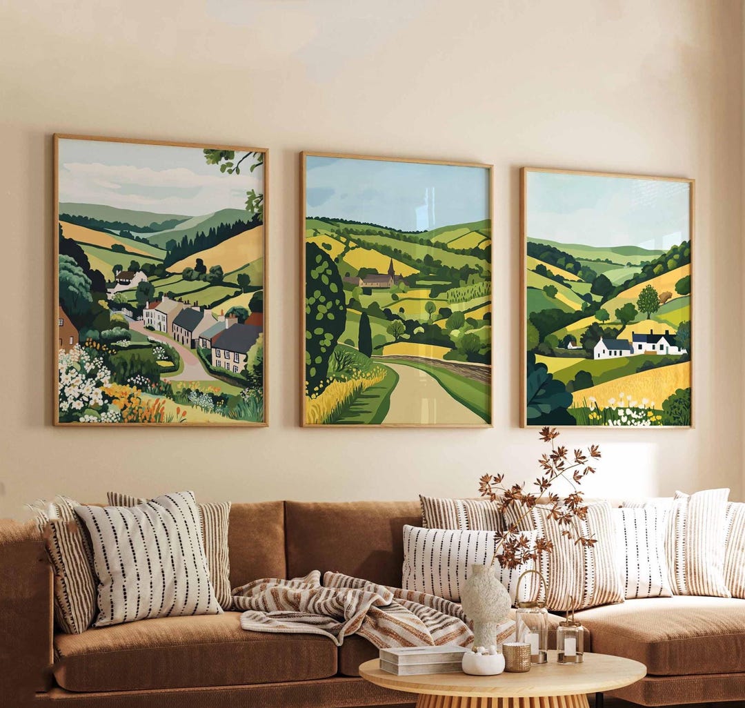 Set of 3 Derbyshire Posters, England Travel Prints, Derbyshire Wall Art ...