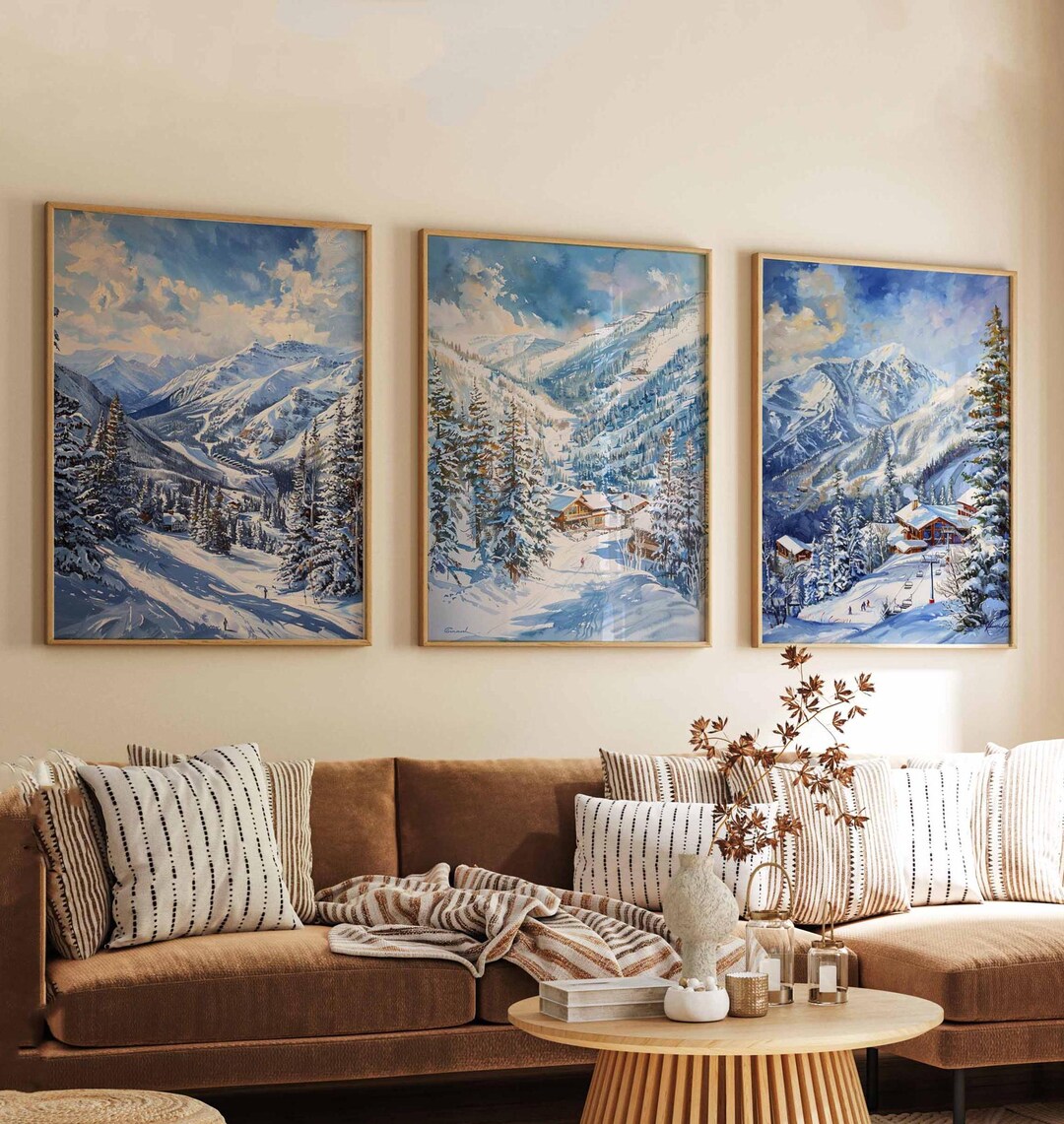 Snowbird Ski Poster Set, Snowbird Print, Austria Poster, Austria Print ...