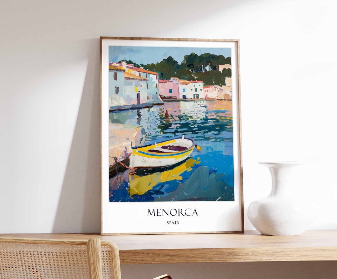 Menorca Poster, Spain Travel Decor, Menorca Landscape Artwork ...