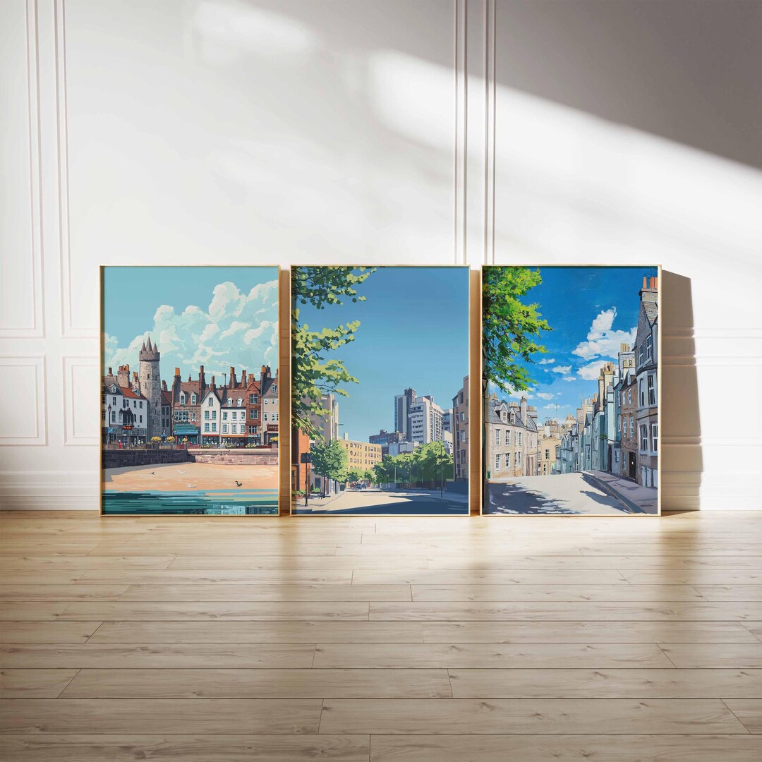 Set of 3 Aberdeen Poster, Scotland Poster, UK Travel Poster, Scottish ...