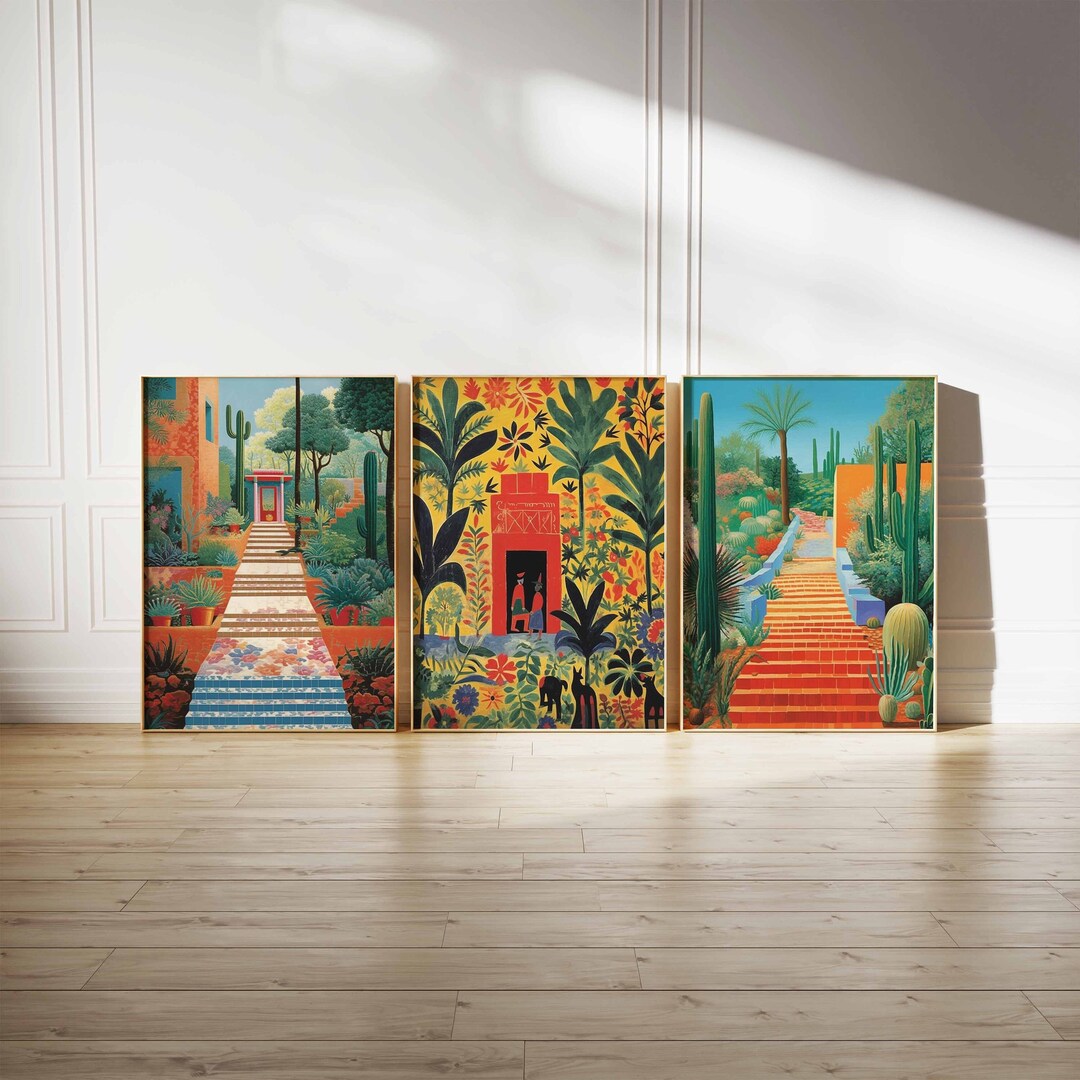 Set of 3 Mexican Poster Set, Vintage Mexican Floral Prints, Indigenous ...