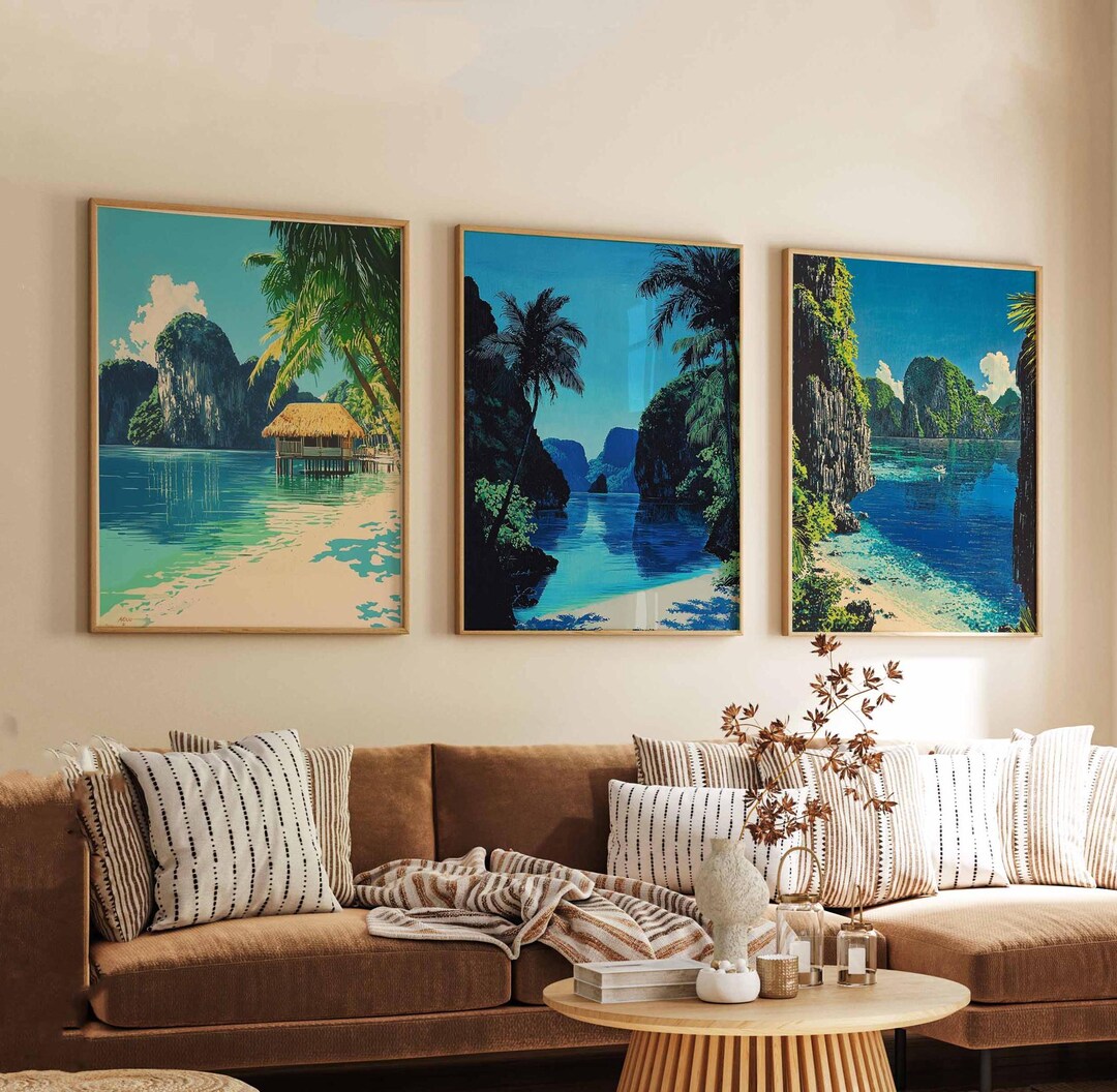 Set of 3 Palawan Posters, Philippines Travel Prints, Palawan Wall Art ...