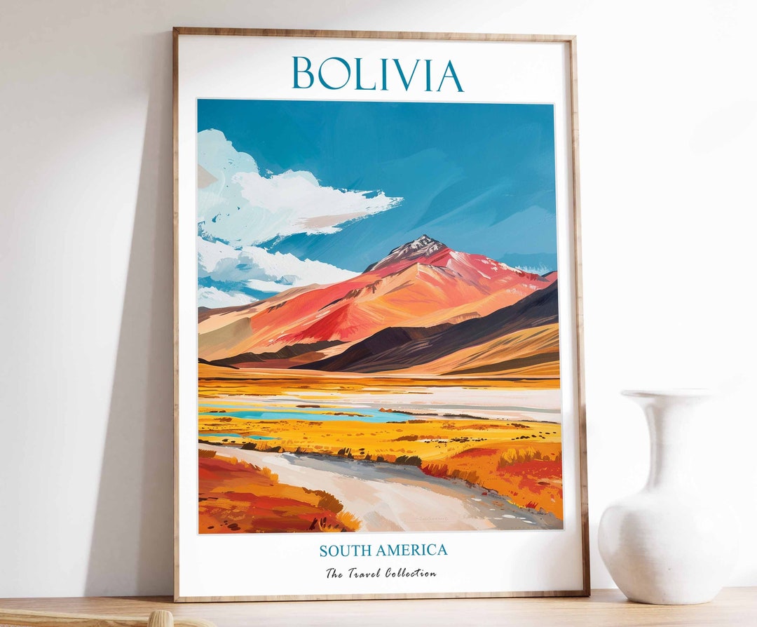 Bolivia Print, Bolivia Travel Poster, Latin Travel Print, Tropical ...