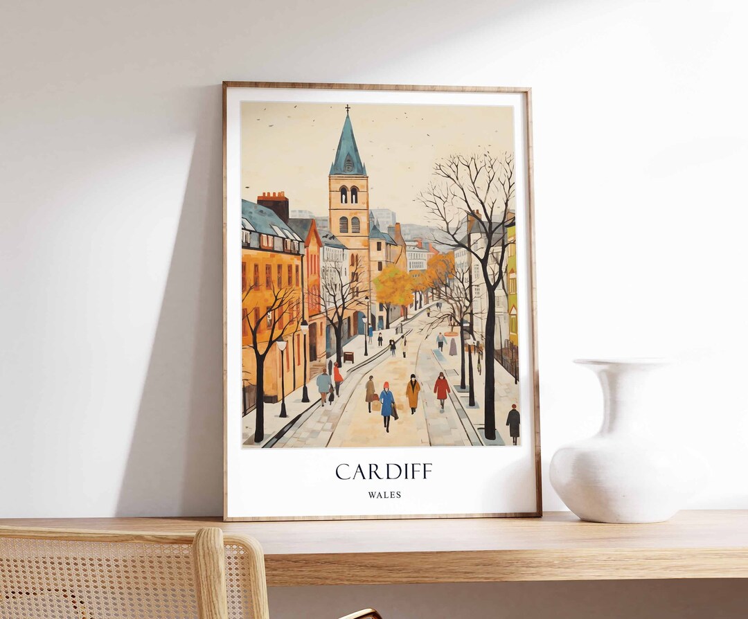 Cardiff Poster, Wales Poster, UK Poster, Welsh Decor, European Poster ...